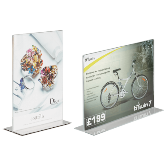 Acrylic Poster Holder with Open Base | Tabletop Poster