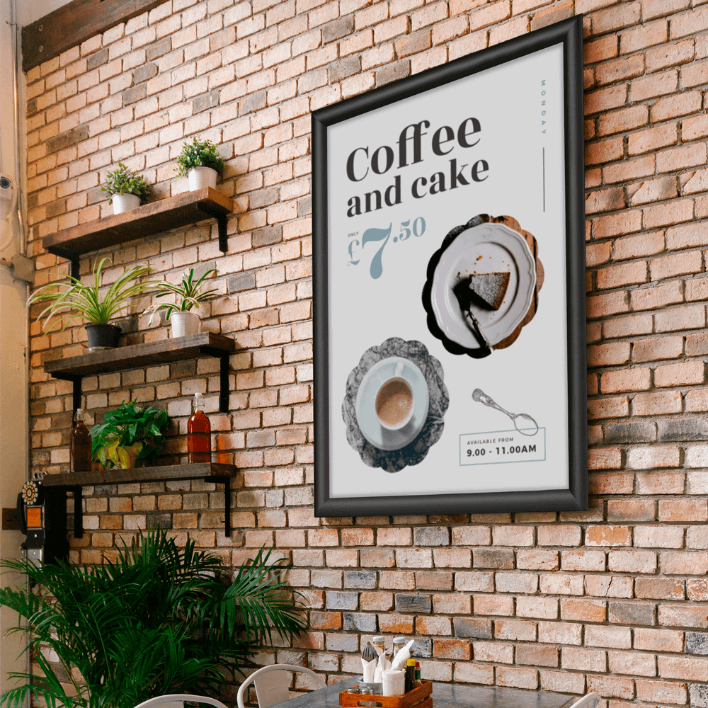 Black Poster Snap Frame | 25mm Black Snap Frames A5-A0 Sizes