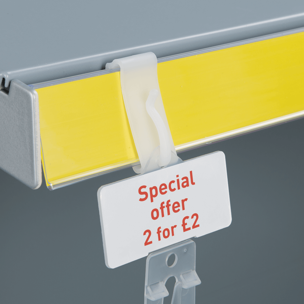 Shelf Edge Clips | Clip Strip Hooks x 100