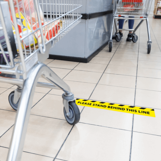 Floor Queue Stickers | Floor Graphic Sign