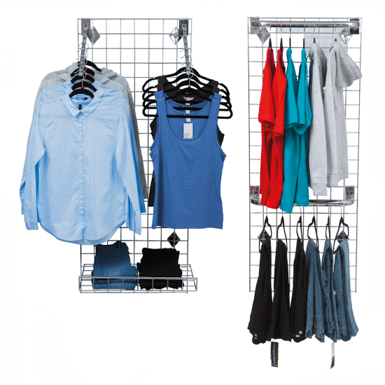 Grid Wall Hanging Display | Wall Mounted Clothes Rail Kit